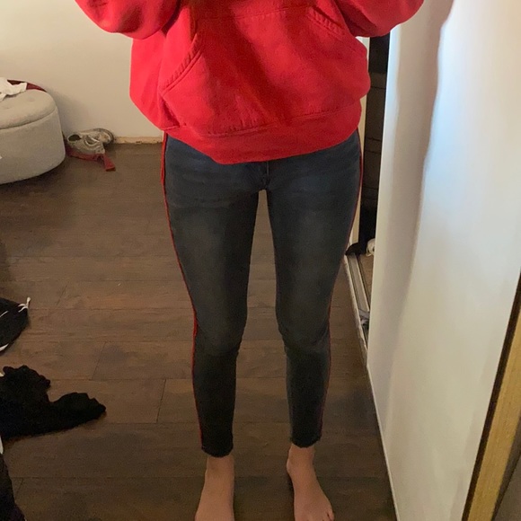 PacSun | Jeans | Black Jaggings With Red Stripe On Side | Poshmark